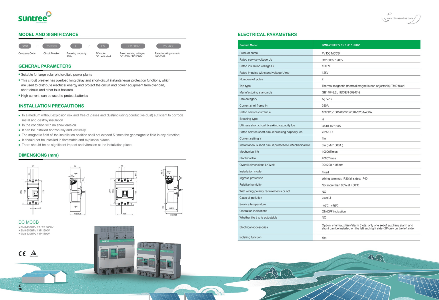 DC MCCB (DC Storage Circuit Breaker) Suntree 1000V/1500V 2P/4P – Saad ...